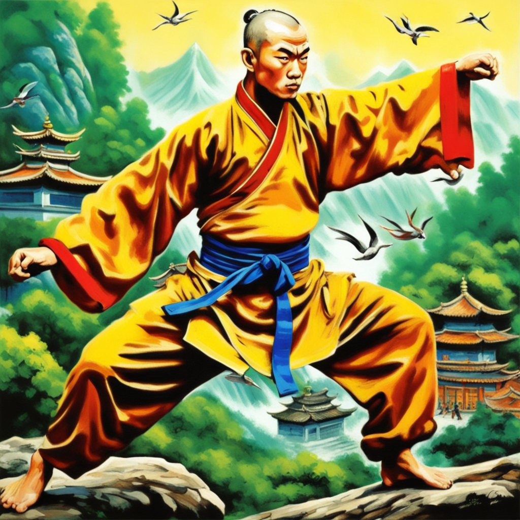 PAINTING OF Shaolin kung fu in MARK CHAGAL style in 24 colo... by Ori A ...