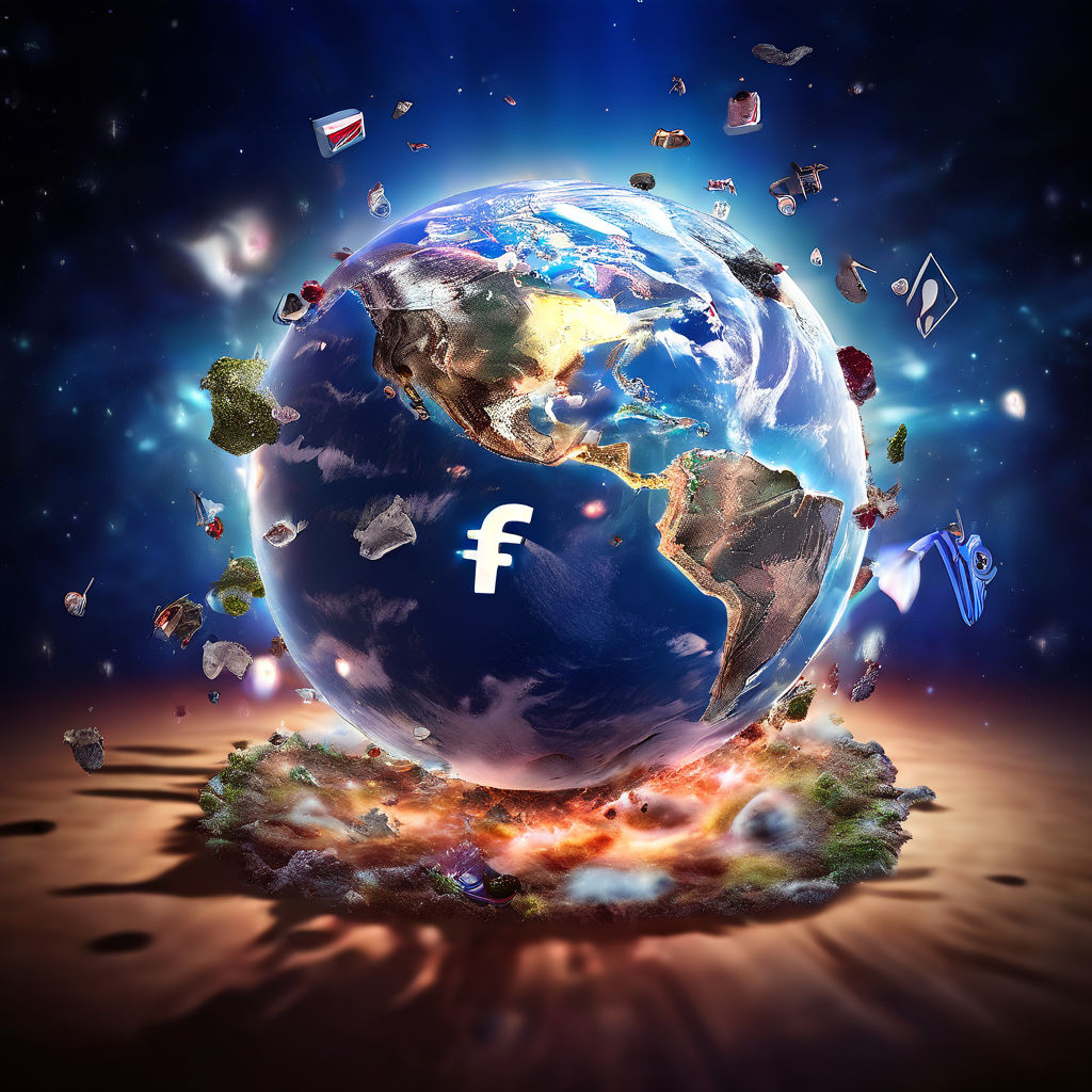 An ultra-realistic digital render capturing Earth surrounded... by Ali ...