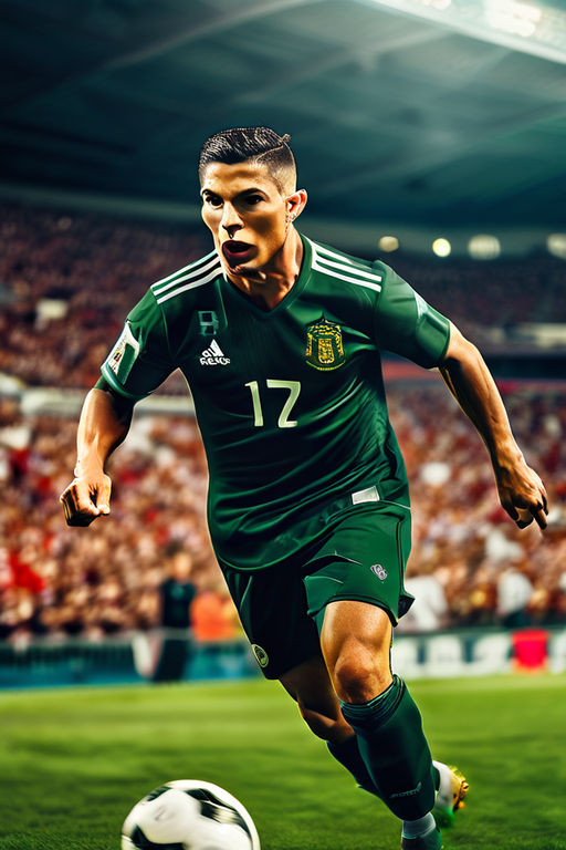 Cristiano Ronaldo in dynamic mid-action pose by Oussama Bouabbache ...