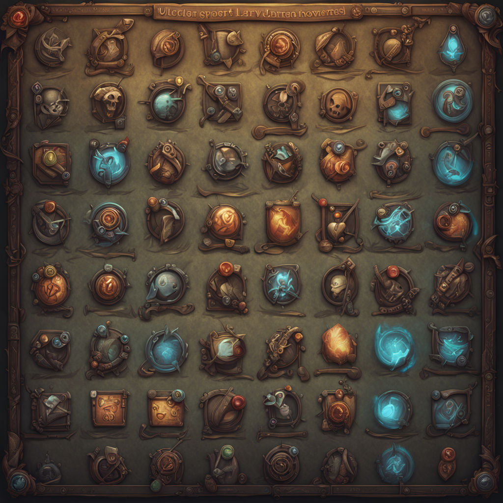 A game UI screen of skill icons being locked by Gio Shelegia - Playground