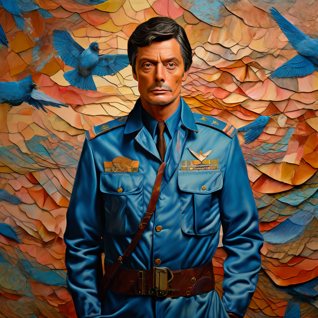 Alain Delon clad in Venezuelan air force uniform by Michael Stone ...