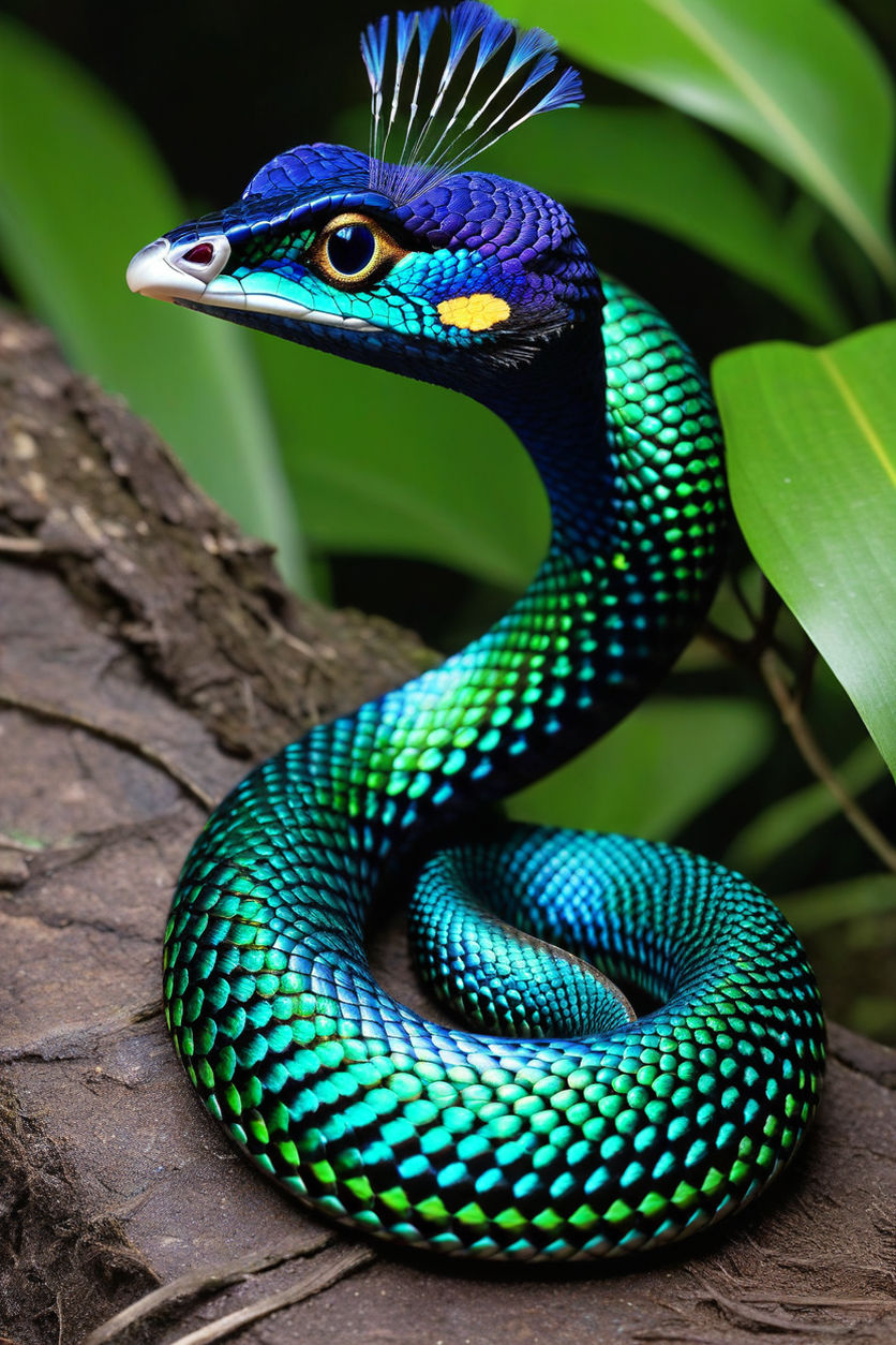 Peacock-snake hybrid: A mesmerizing animal with the long by Olga ...