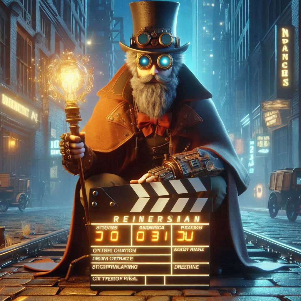 3D movie poster featuring an urban wizard character in steam... by ...