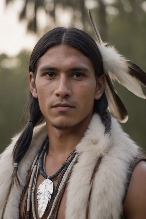Portrait Handsome young Native Apalachee floridian man by César ...