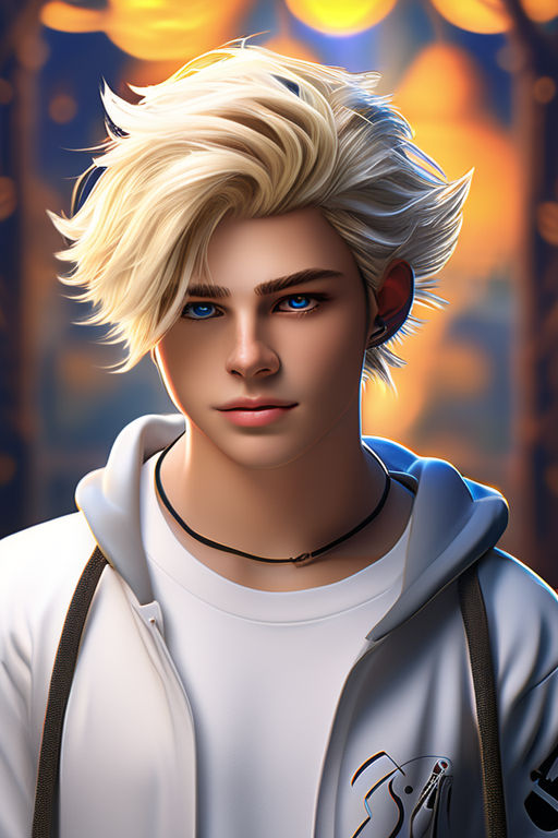 A 18-year-old boy with very very white skinned blonde hair w... by Ruby - Playground