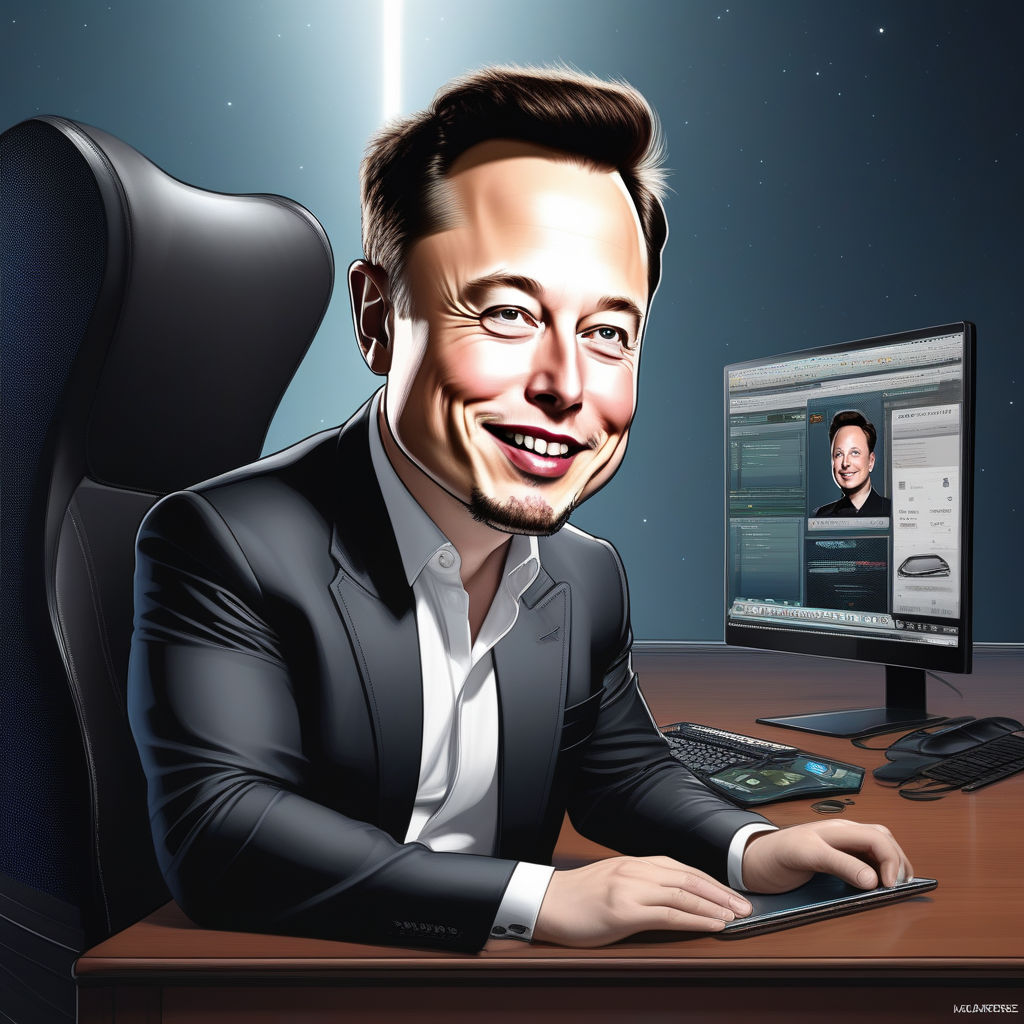Funny Elon Musk caricature by kim aki (justy) - Playground
