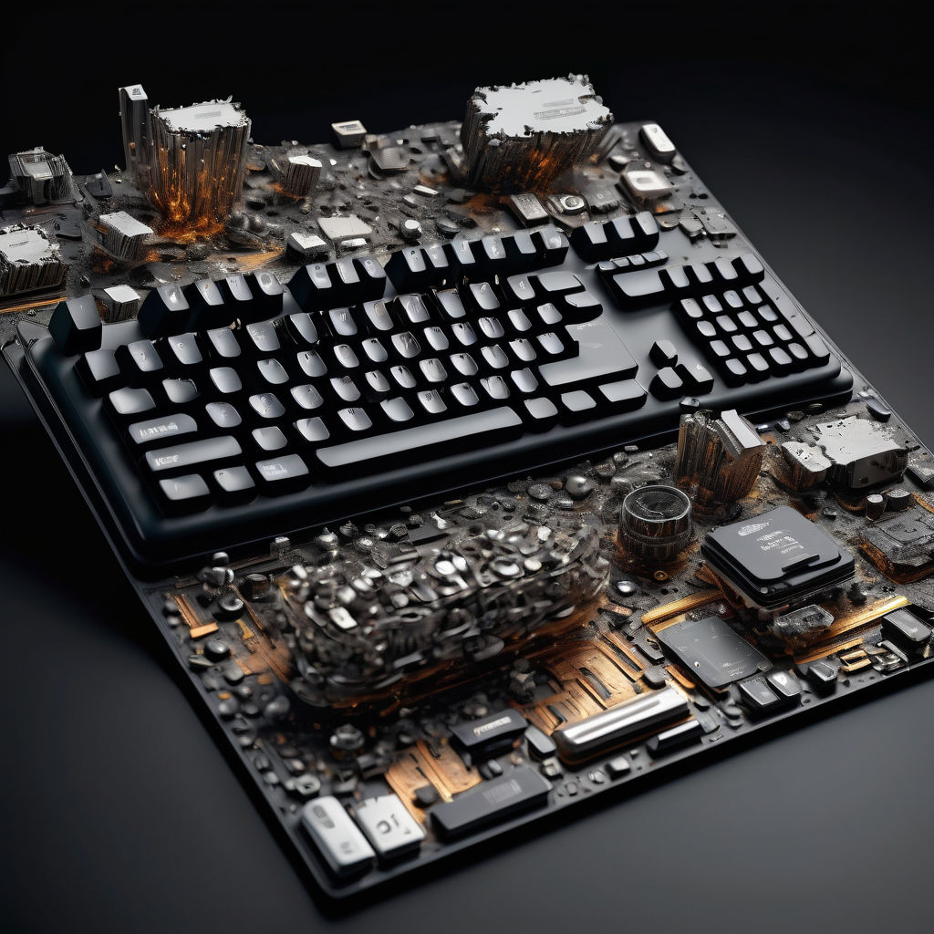 Ultra-realistic 8K image of a keybord in an exploded view. T... by Kaan ...