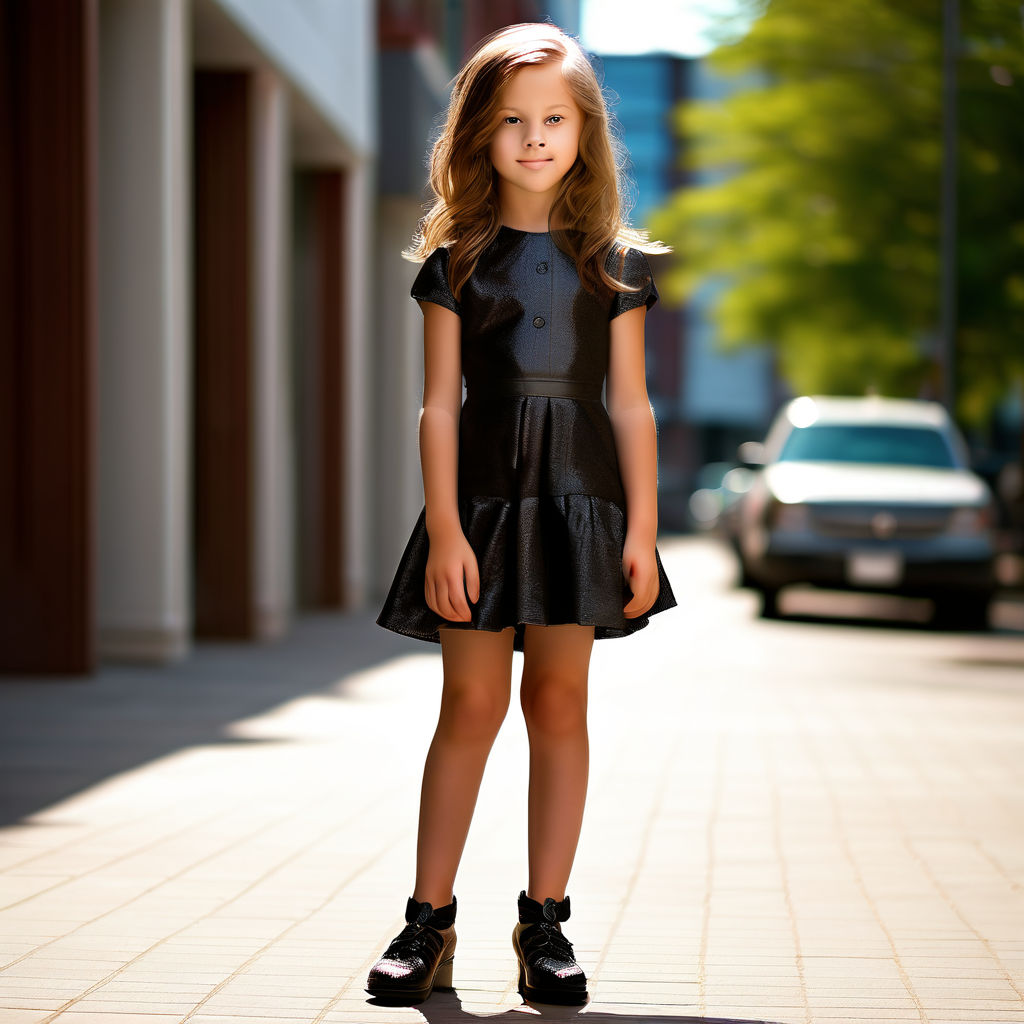 Preteen girl wearing platform high heels by Mark Semenov - Playground