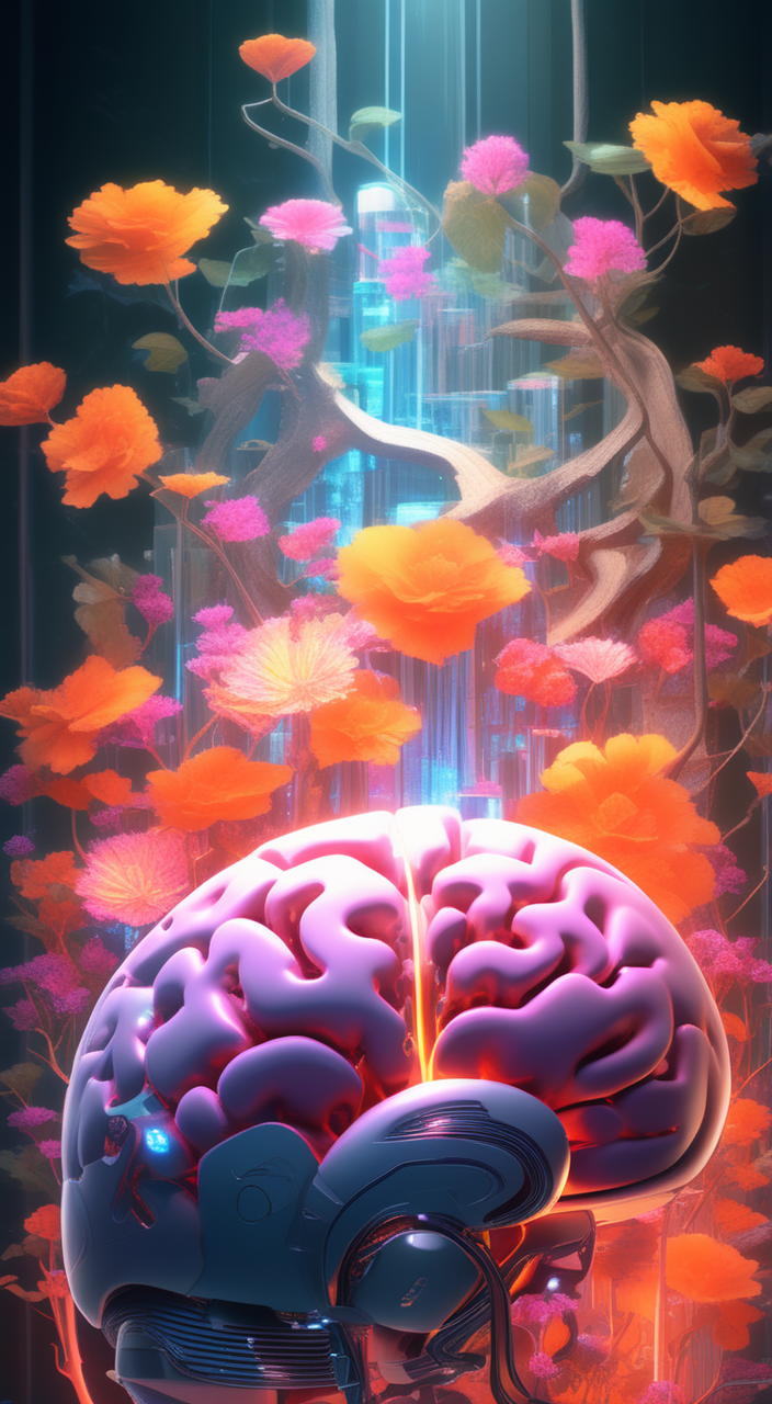 A picture illustrating the human brain and its connection to... by ...