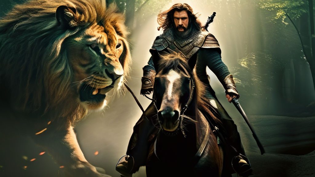 Sharp image of a man riding a horse with a lion on his back by anderson ...