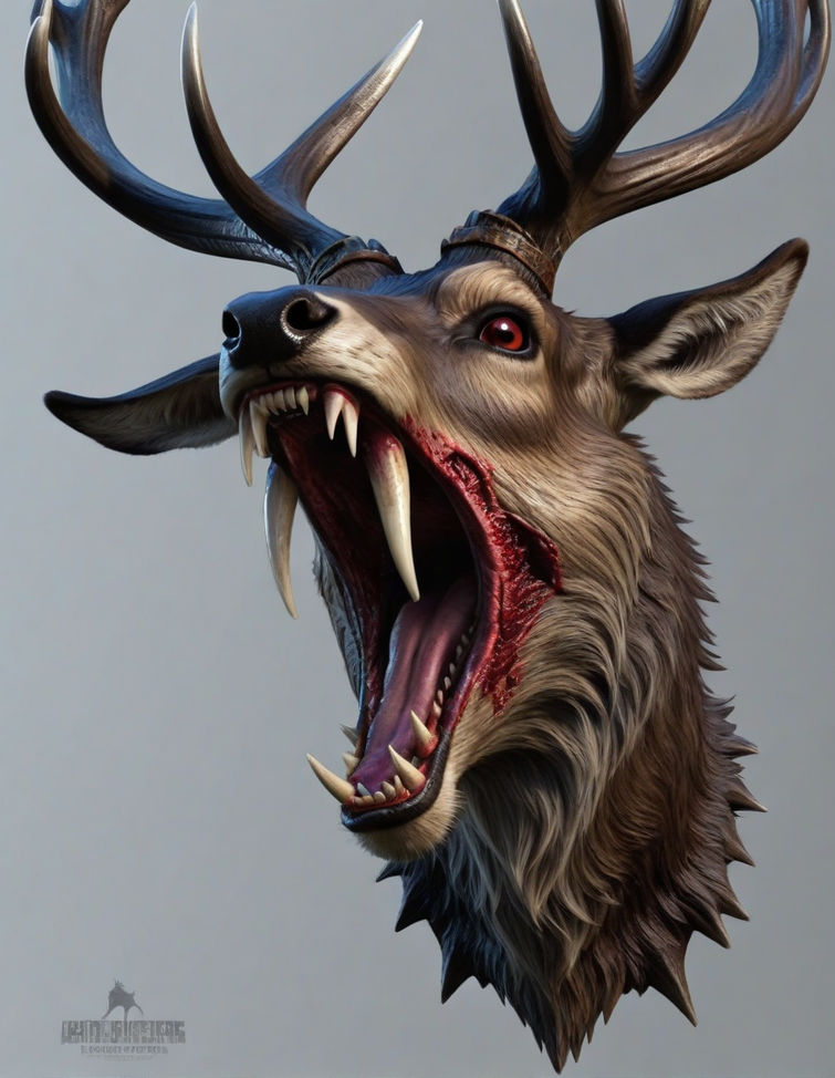 Deer with sharp teeth by Aaron Adamson - Playground