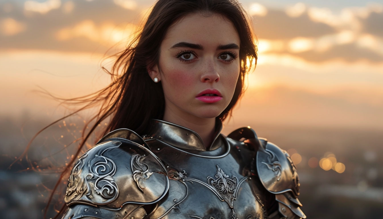 A close-up portrait photograph of a young woman standing out... by ...