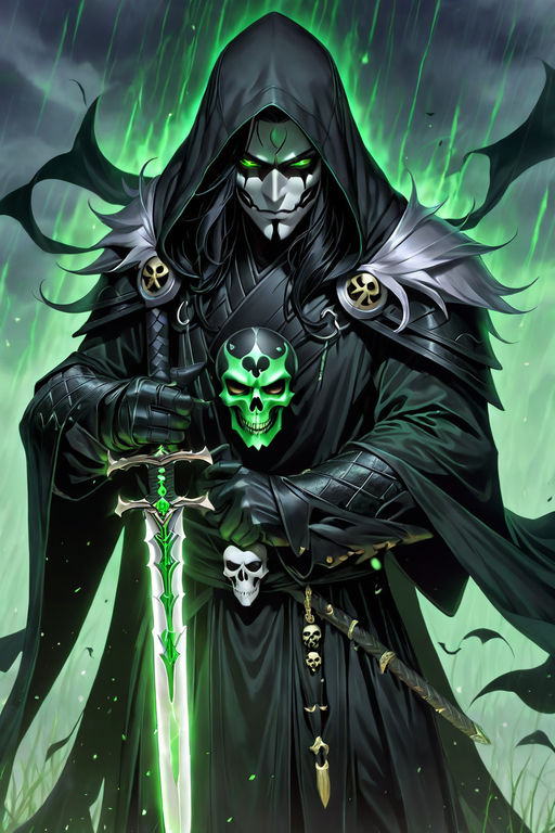 A necromancer guy in a black robe and light armor by 2D.Samurai ...