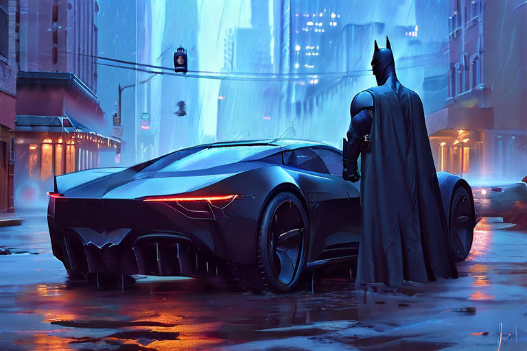 Batman and car tesla by BENZO SAMUEL ANTONIO FUENTES NUNEZ - Playground