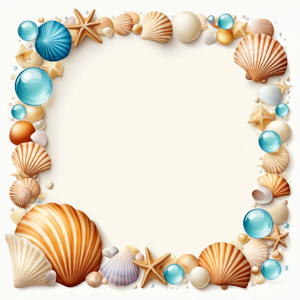 Pixar frame with seashells and bubbles kawaii by 기현성 - Playground