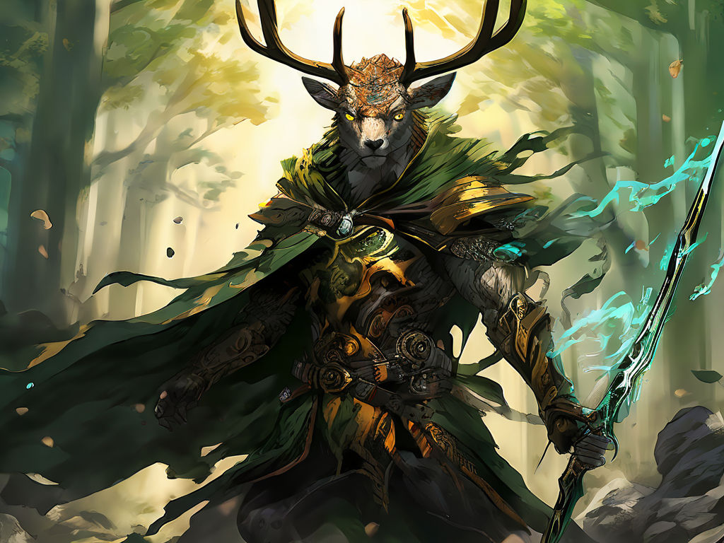 A creature with anime deer features and body but with human ... by ...
