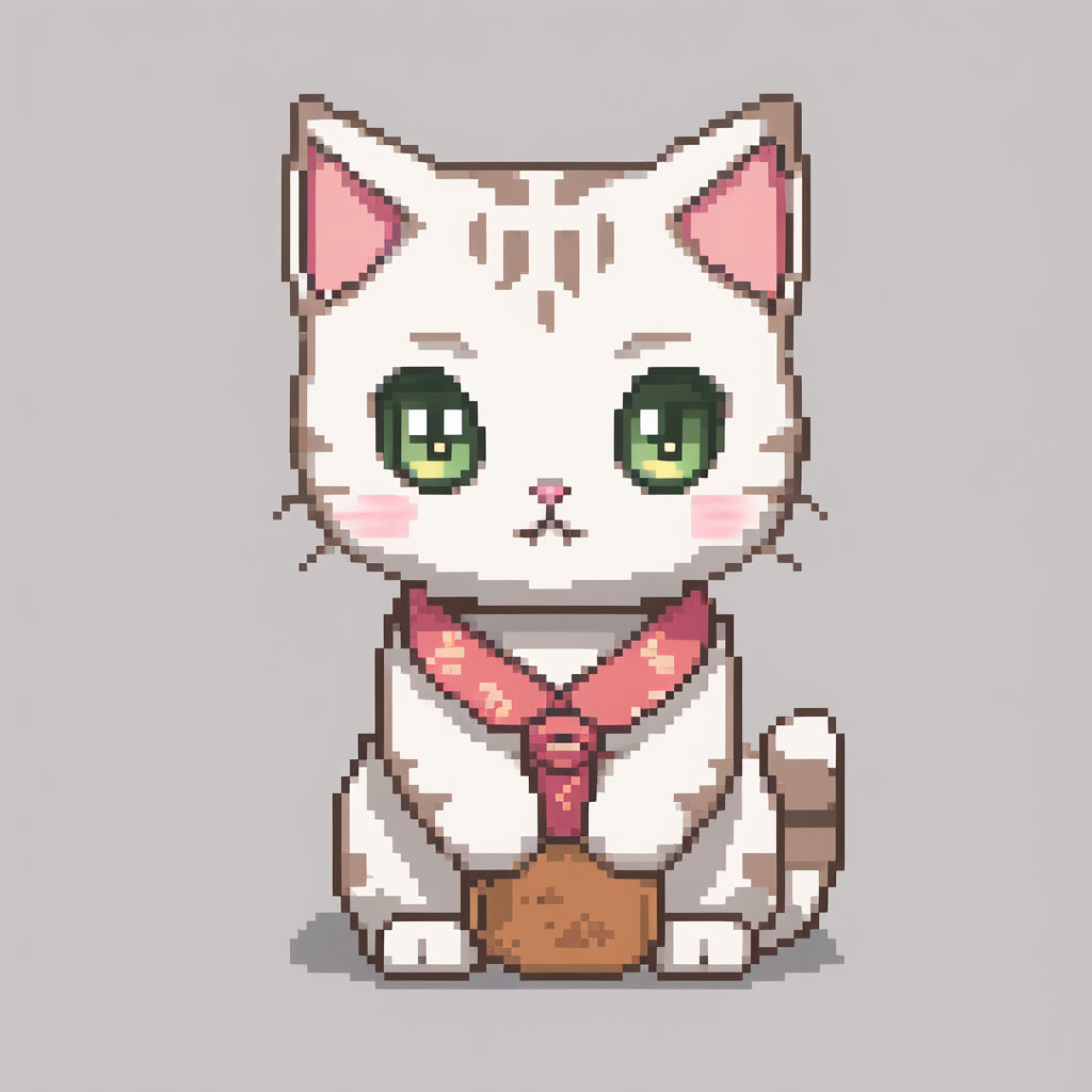 A cute chibi cat with japanese traits with begging eyes. Mak... by João ...
