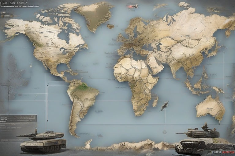 Digital Combat Map Tactical Military World Map with intricat... by ...