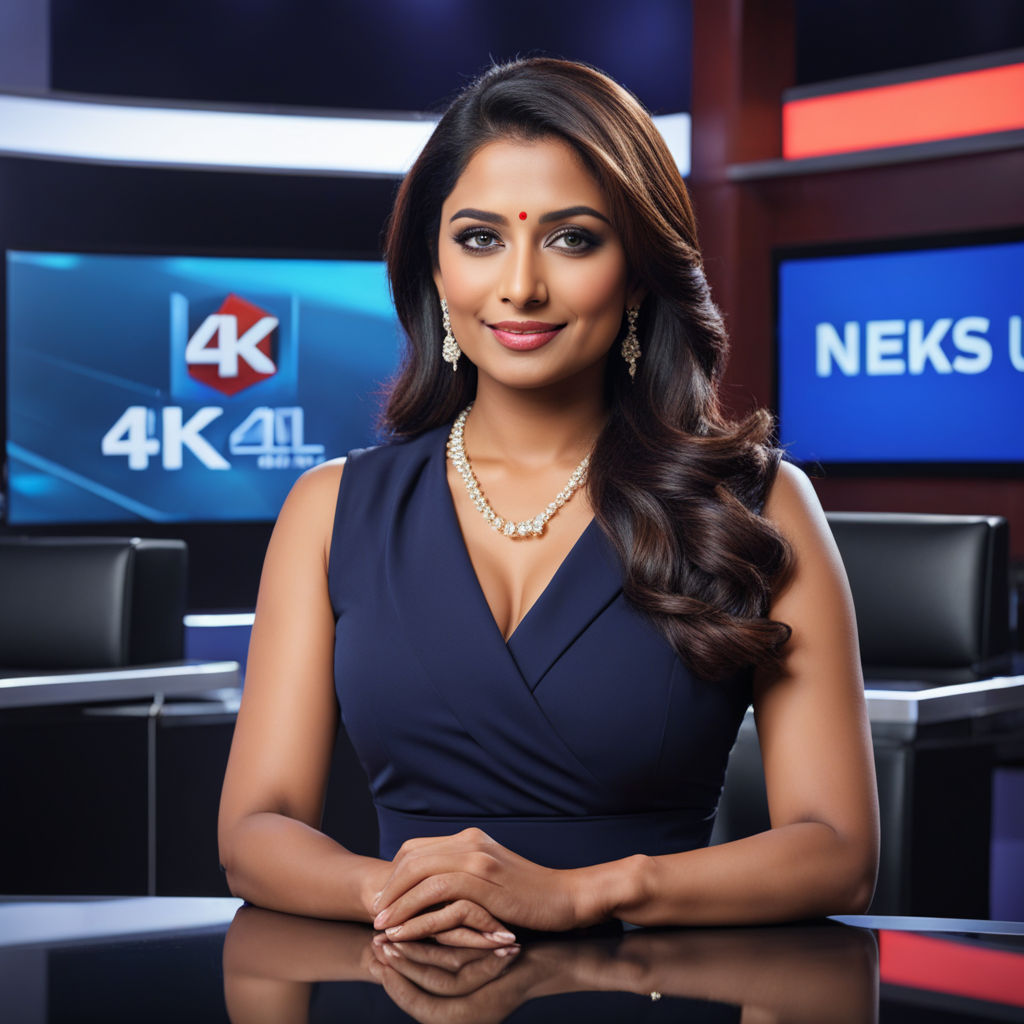 Indian women news anchor with news studio 4k ultra by Backbencher ...