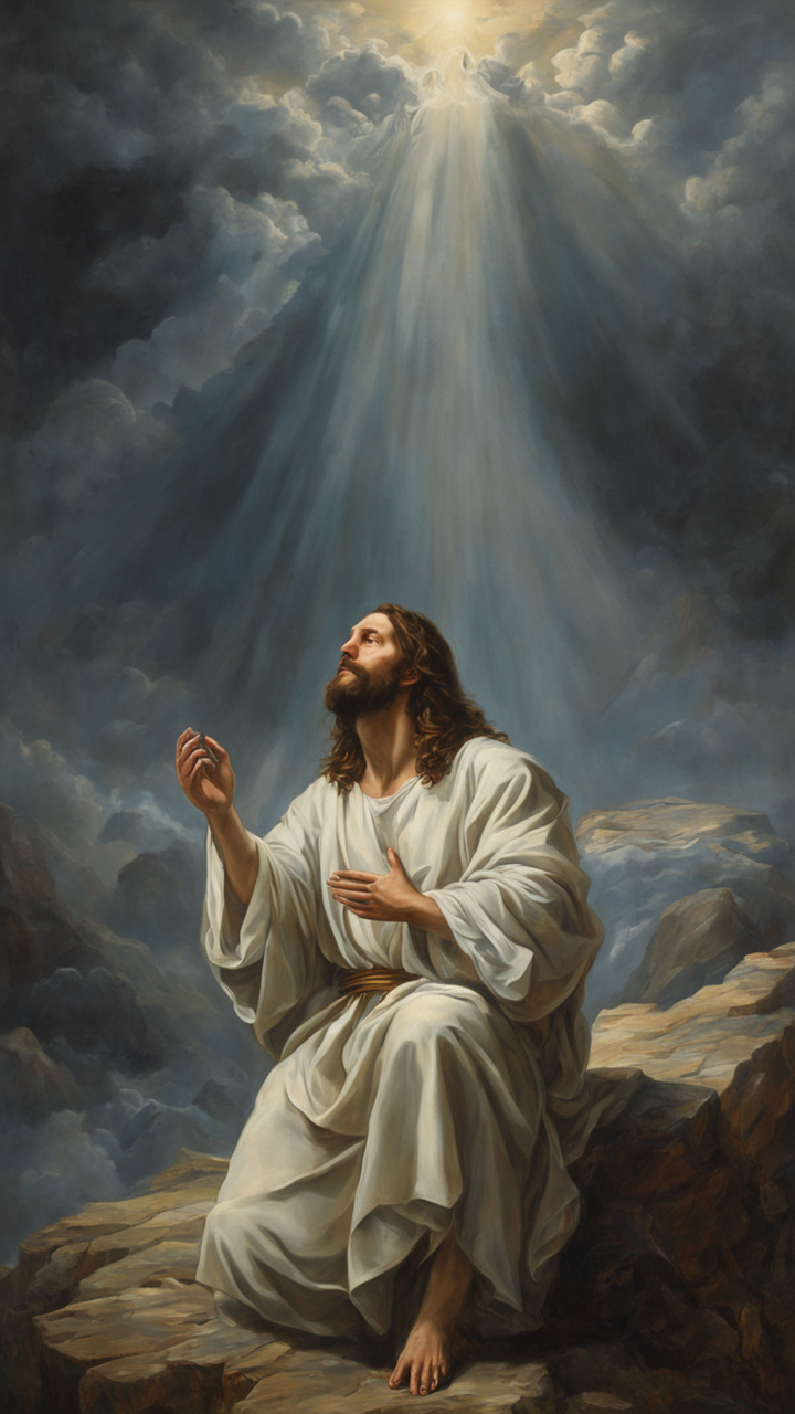 Jesus Christ captured in an awe-inspiring moment of deep pra... by ...