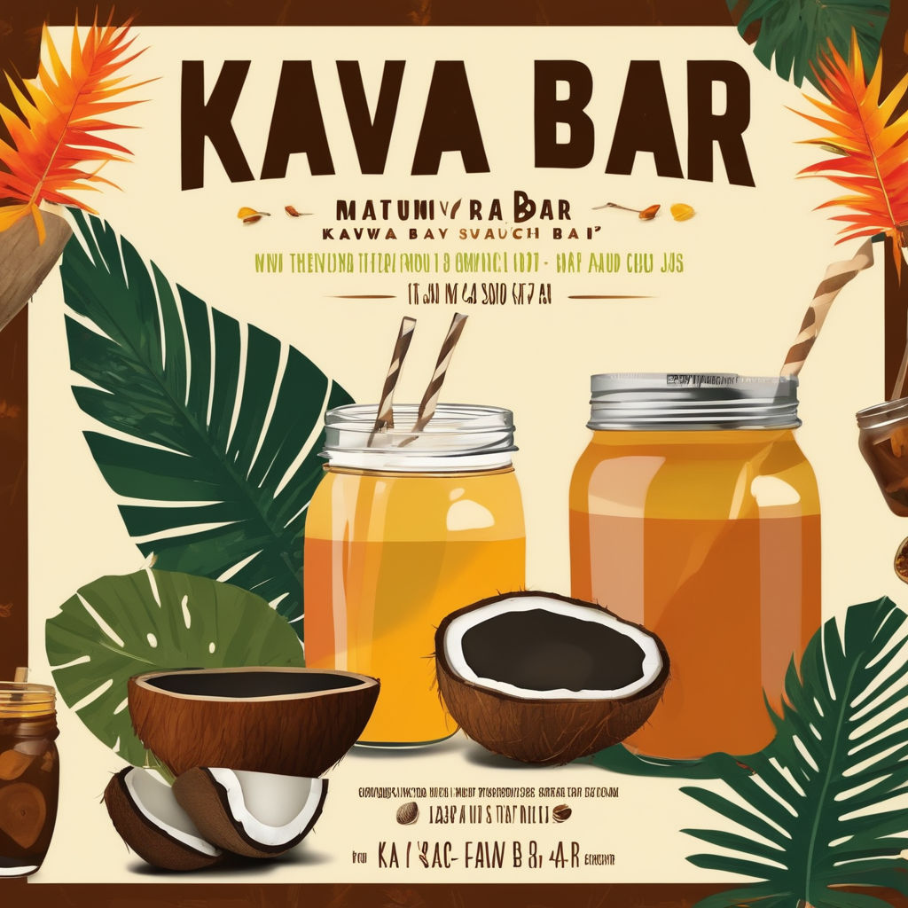 An autumn styled poster advert for a kava bar in ohio with a... by ...