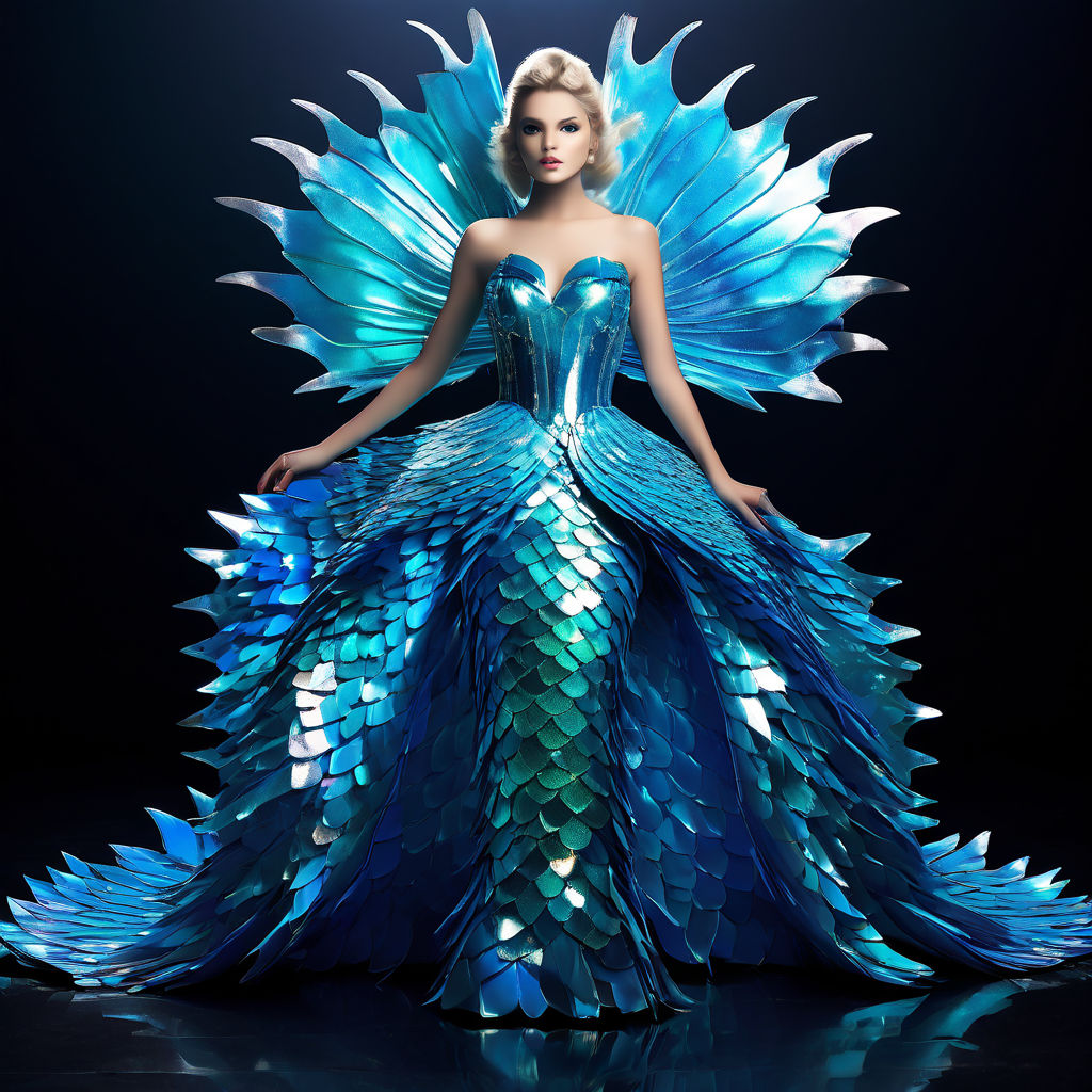 Make the most iconic outfit dress ever inspired by a fish ma... by ...
