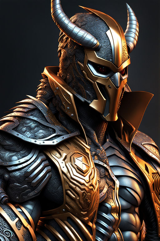 Futuristic barbarian in metallic venom armour by Booherman - Playground