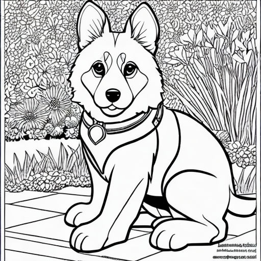 Full body dog coloring pages books for kids by Ossama Atef - Playground