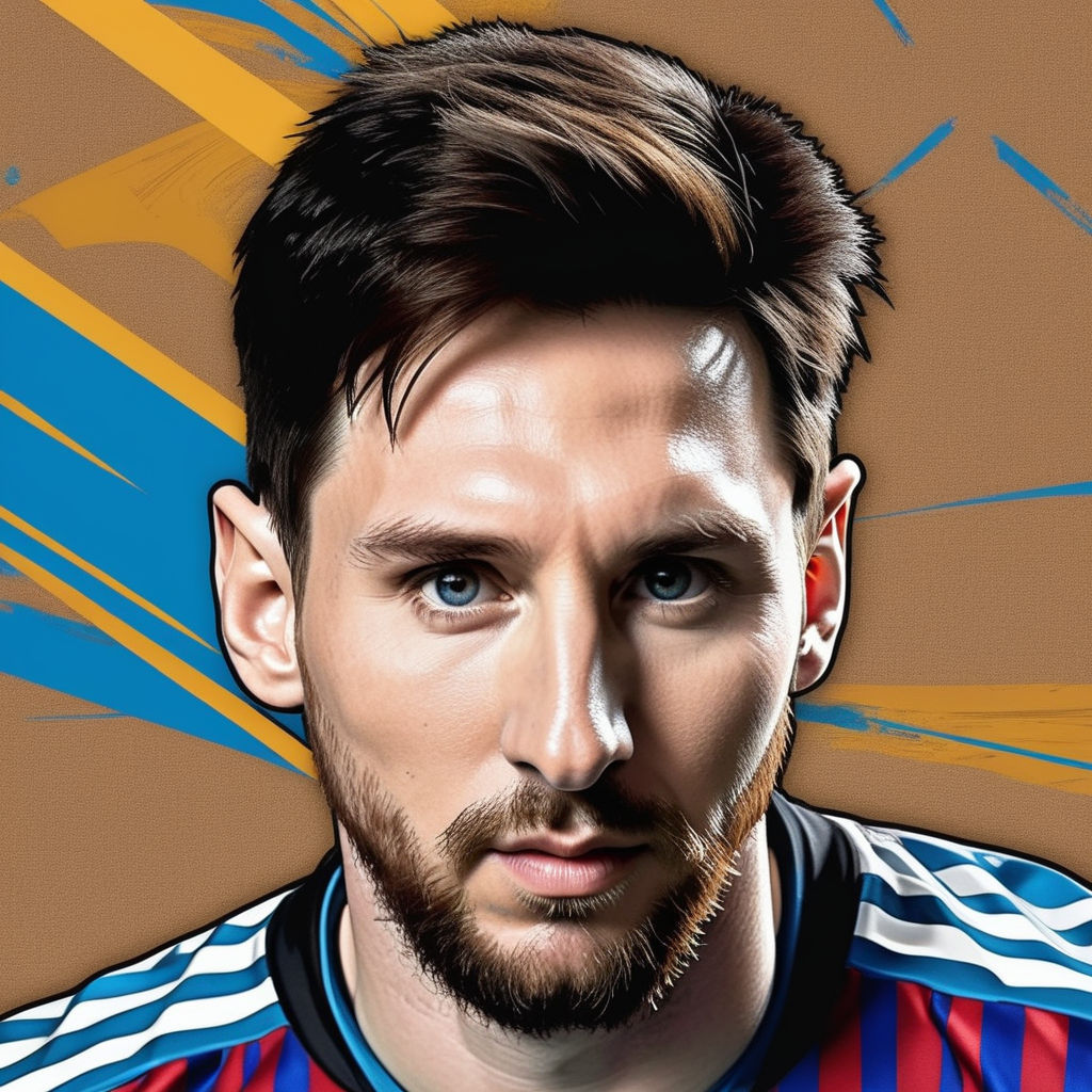 Lionel Messi with world cup portrait photography by Mahmud - Playground