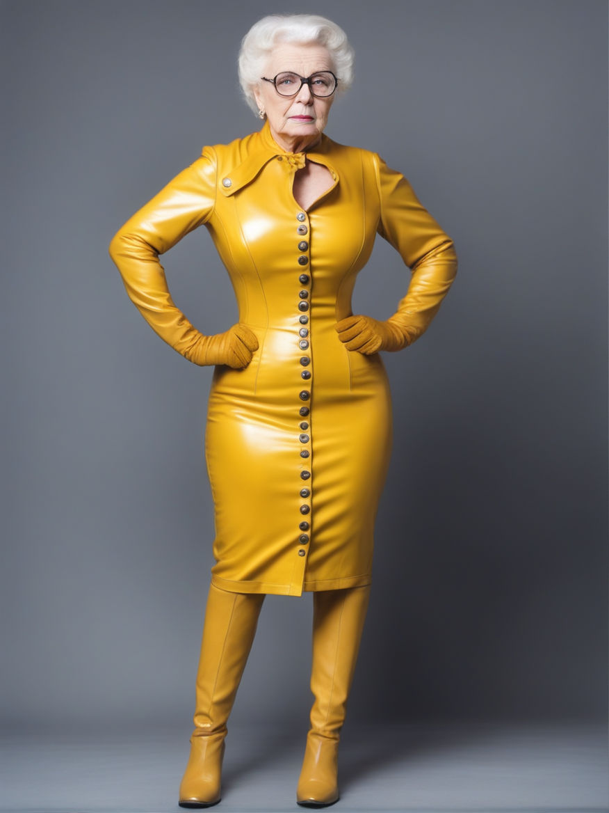 Old strict lady with large bust in a skin-tight yellow very ... by ... Old strict lady with large bust in a skin-tight yellow very ... by ...