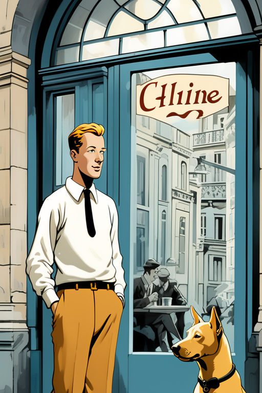Ligne claire drawing of Tintin by Kiko Hernandez - Playground