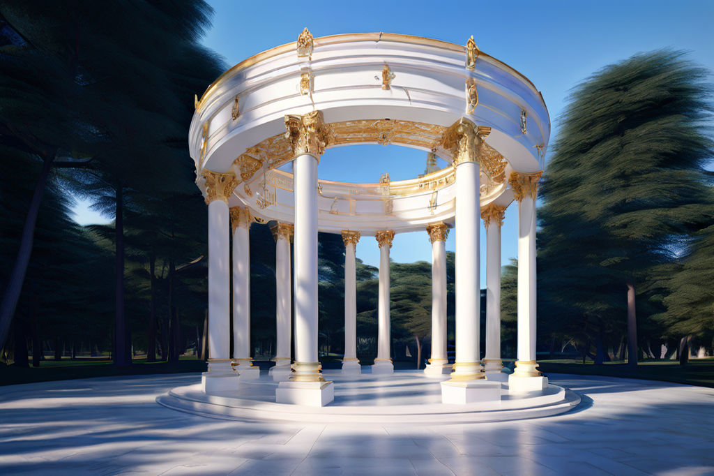 A White and Golden circular pillar structure that is heaven... by Eva ...