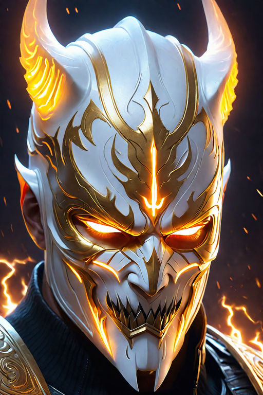 Stay warlord in white demon mask by Booherman - Playground