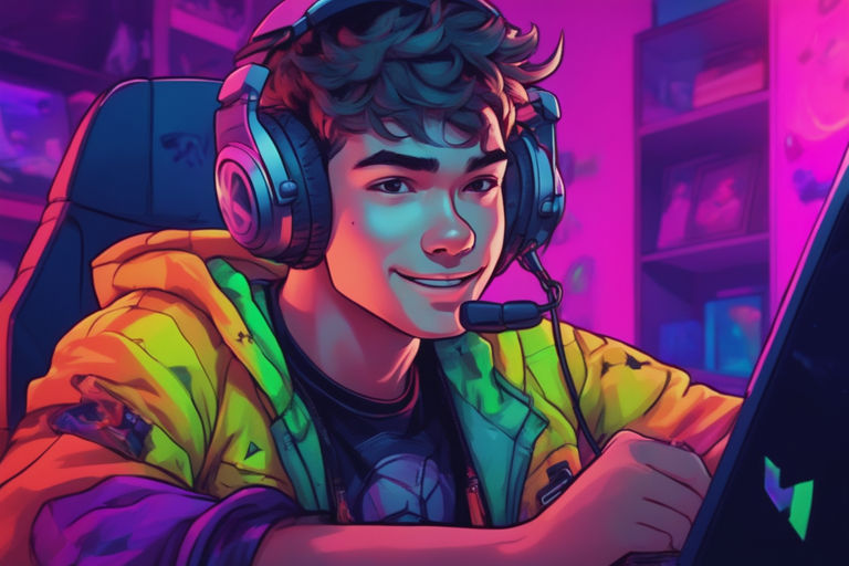 A ultra detailed beautiful close up panting of a gamer lo-f... by ...