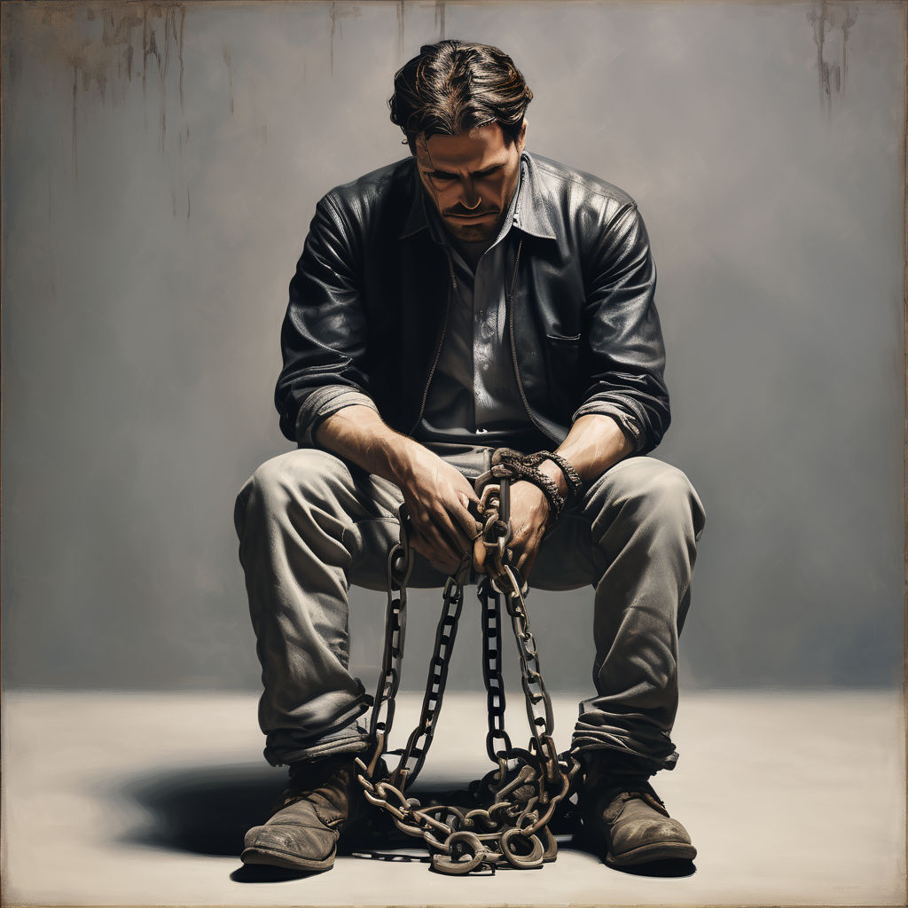 Man chained by his hands and legs by Deyvison Marlon - Playground