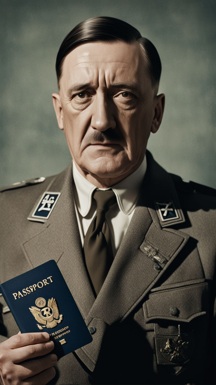 Adolf hitler in position of passport photo by Fuzz Channel - Playground