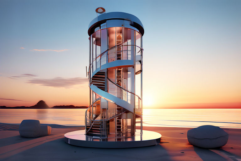 Modern cylindrical watchtower styled as a jukebox by Jérôme CHAPELLE ...