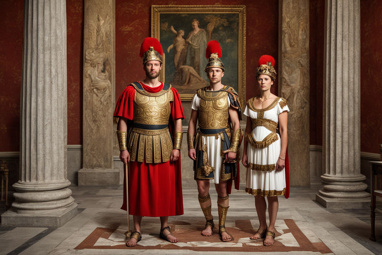 A stunningly realistic portrait of a Roman Prefect and his w... by ...
