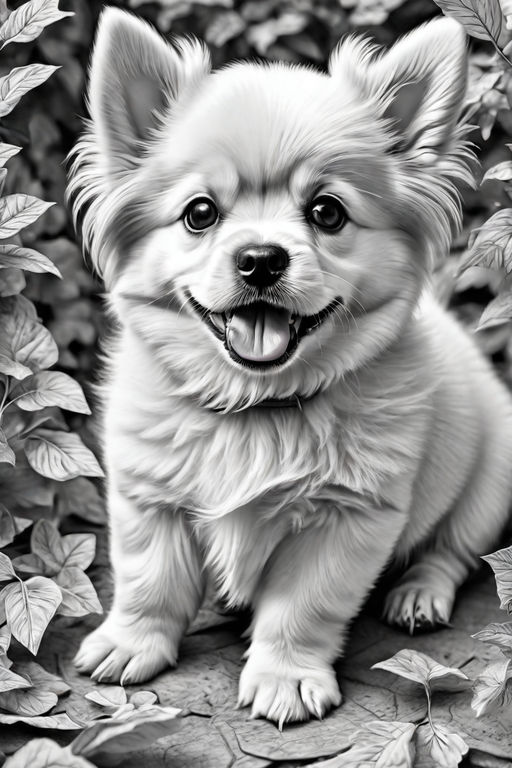 Coloring book page of a adorable dog hyper realistic real li... by ...