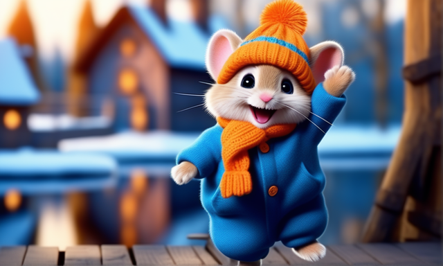 Full-length image from afar of an adorable little mouse. wit... by ...