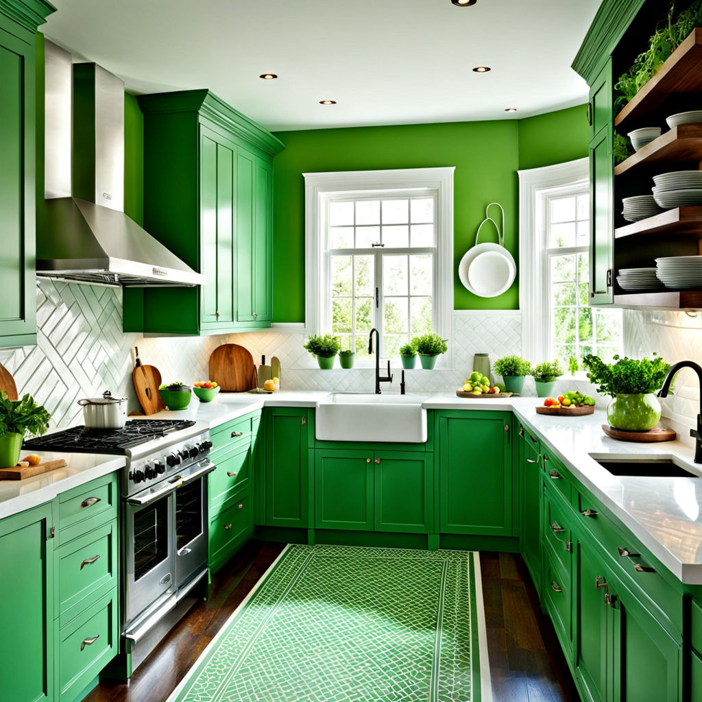 Beautiful green kitchen interior design by Leong Ritz Hill - Playground