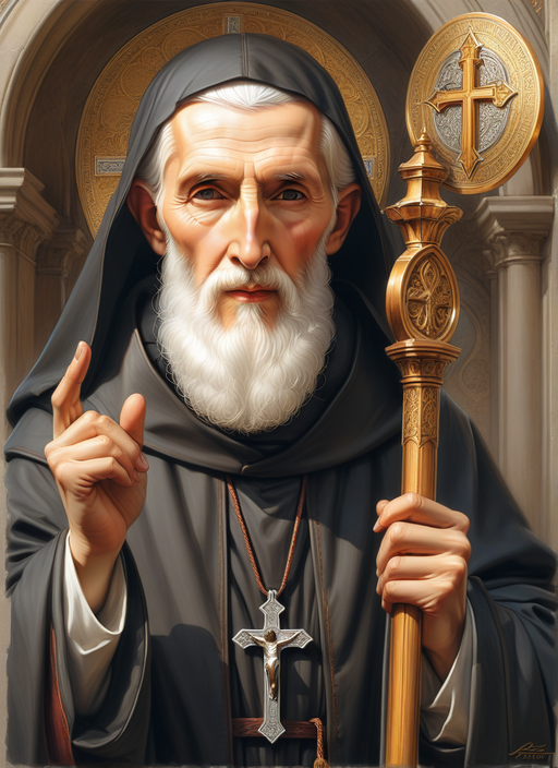 Portrait of Saint BENEDICT OF NURSIA by Alejandro Gallegos - Playground