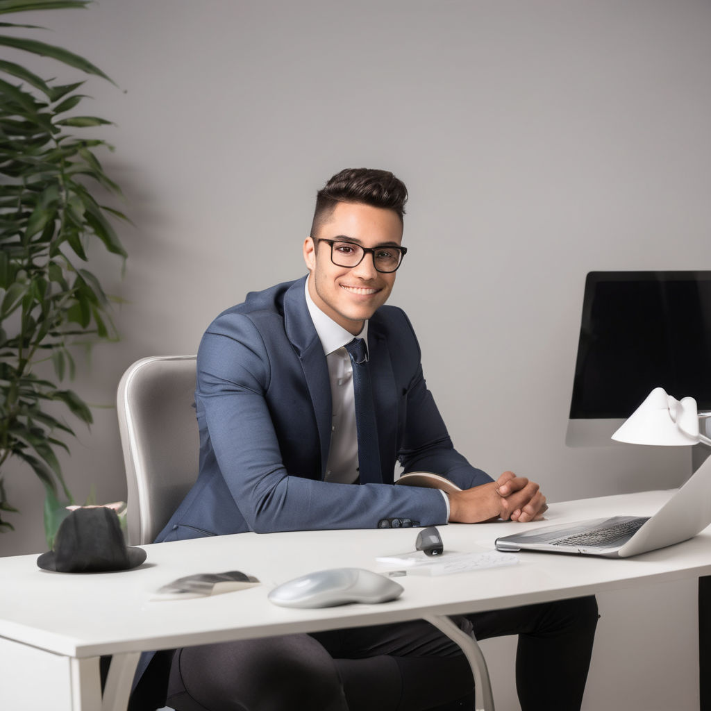 Professional young male profile photo sitting on desk by Robjel Hossen ...
