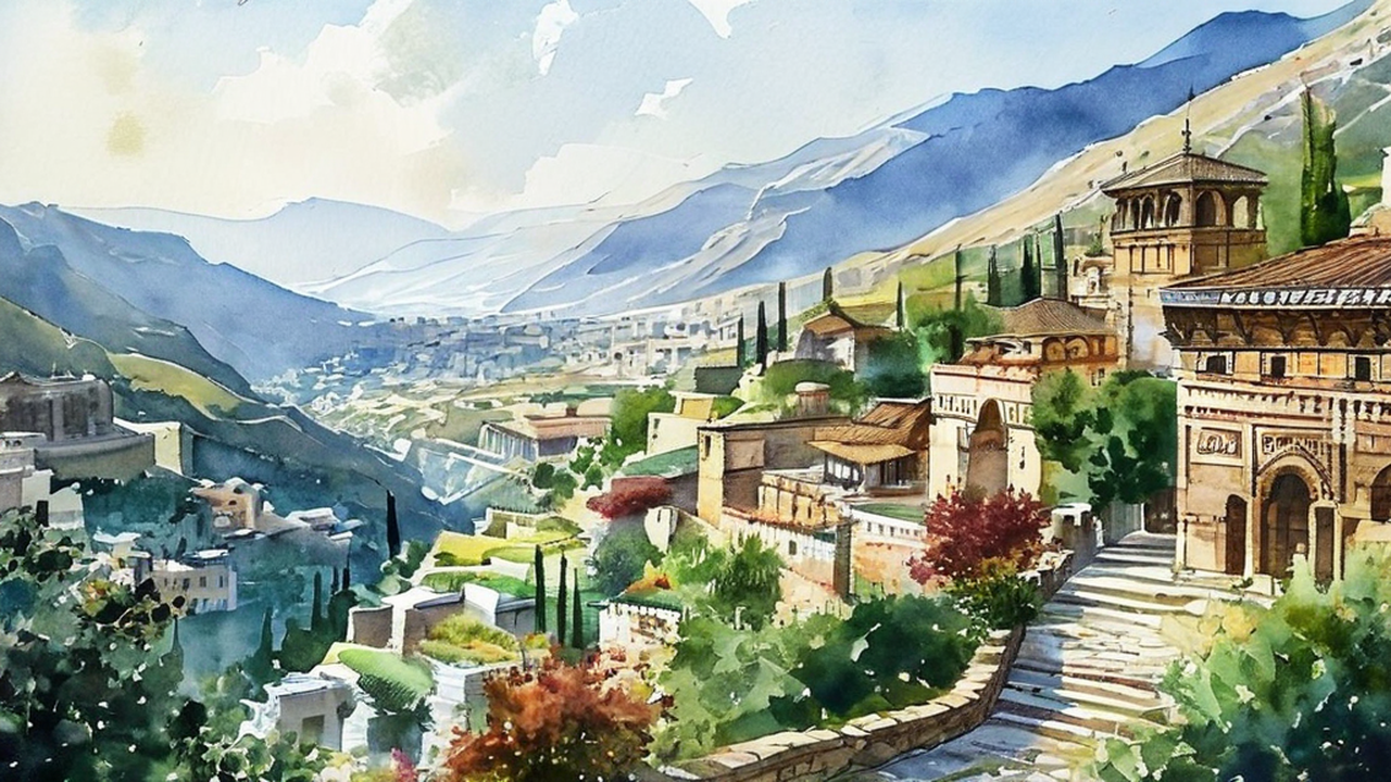 Watercolor painting of ancient Galatia by Omar Ortuño Casanovas ...