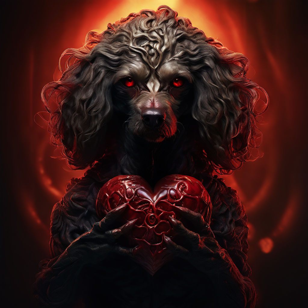 Evil poodle depicted as the devil by Wolf Moz - Playground