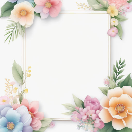 White writing paper with pastel flowers on edges by SJA - Playground