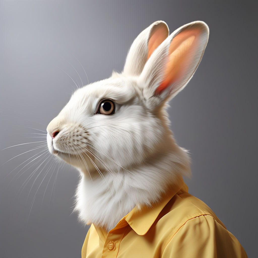 Genius rabbit side profile by Eisha Khan - Playground