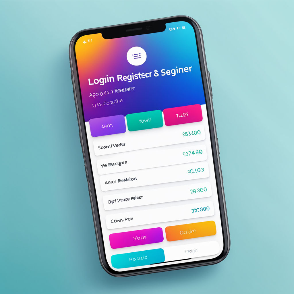 Mobile app user interface design for a login and register sc... by ...