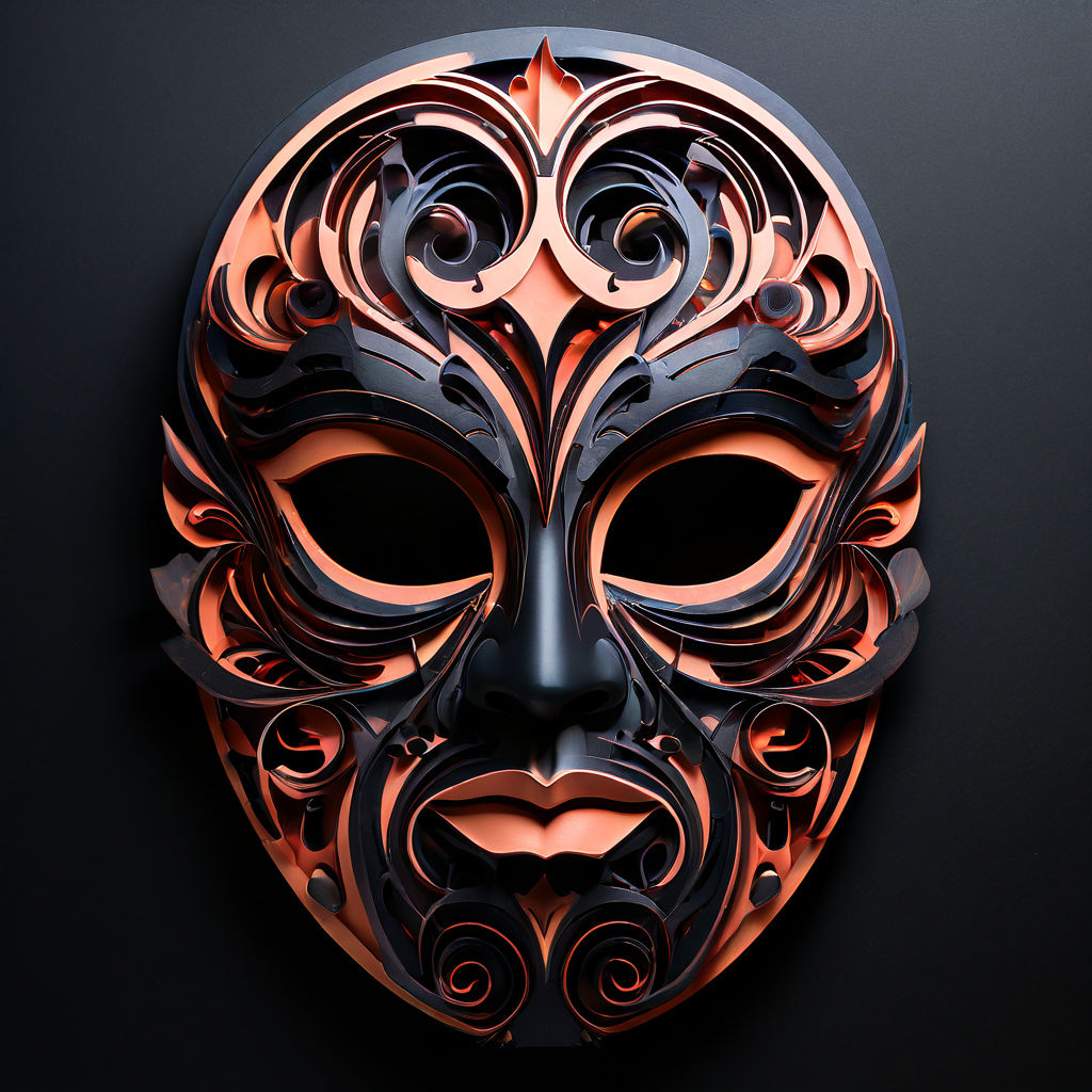 Abstract art laser cut mask by utanme agency - Playground