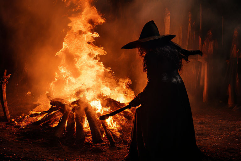 A witch being burned at the stake. by 홍건 - Playground